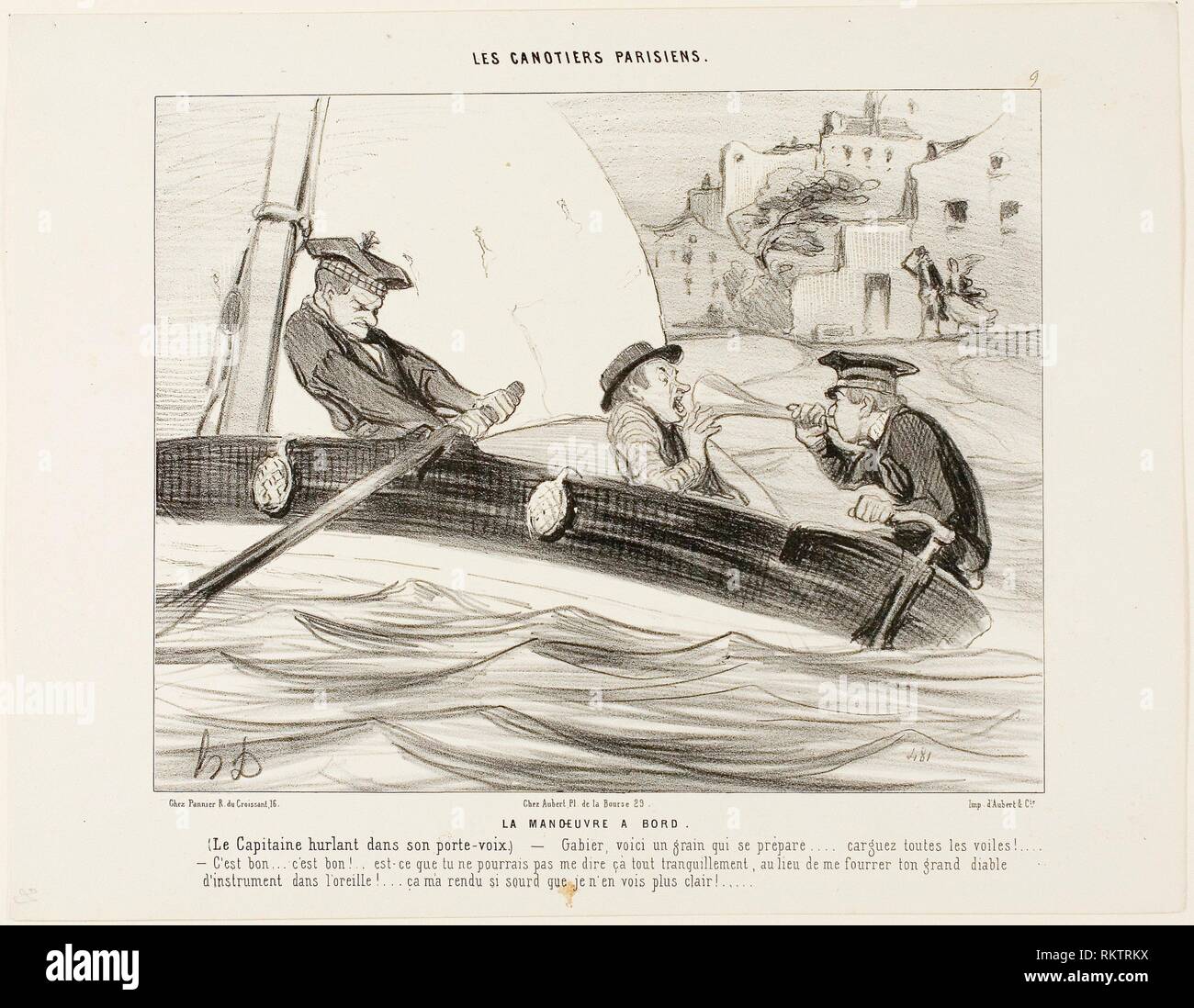 A Boat-Manoeuvre. The Captain yelling in his trumpet: “- Gabier! There ...