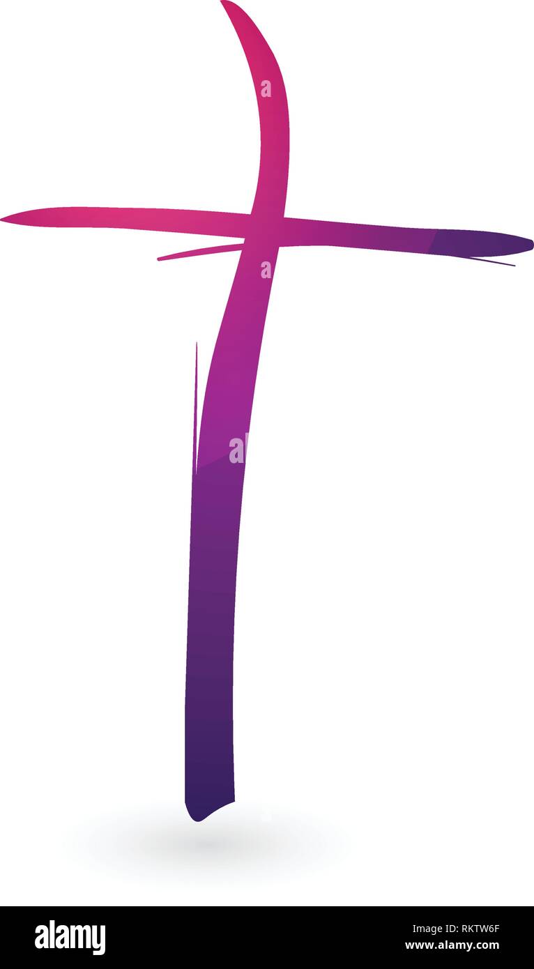 Hand drawn gradient christian cross signs. Brush painted black icon ...