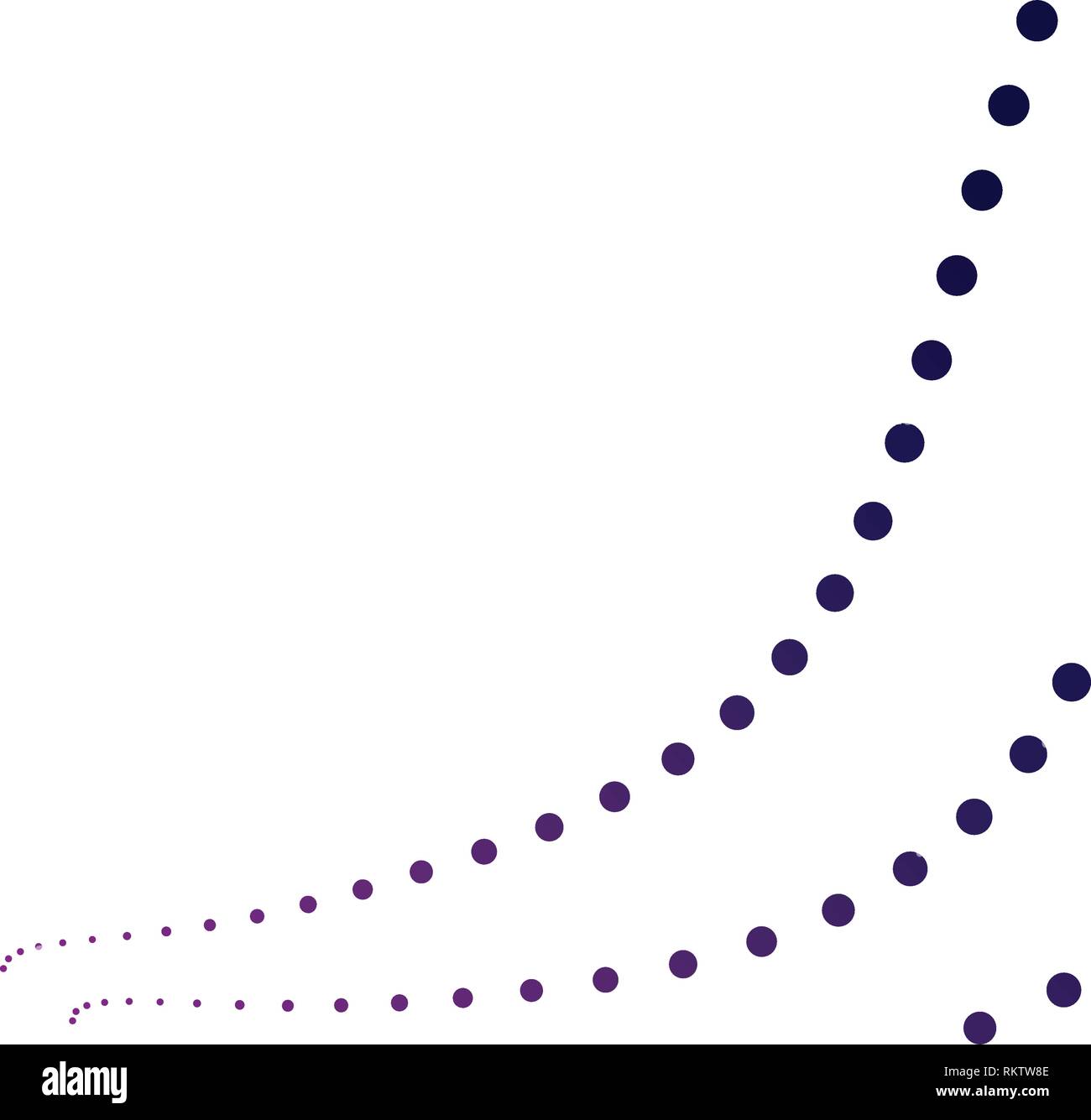 Abstract dotted wave lines. Vector illustration isolated on white Stock ...