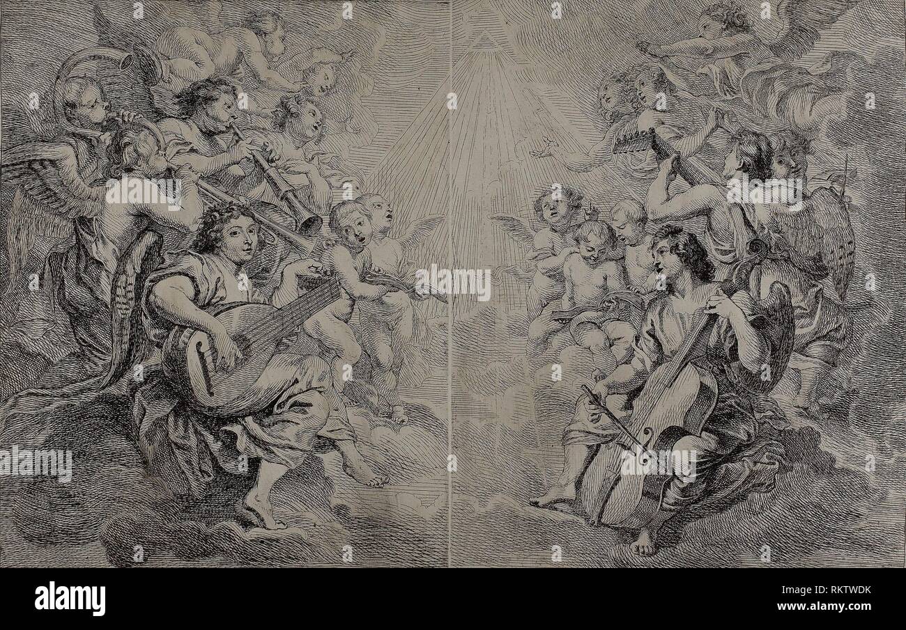 Angels Making Music - c. 1650 - Cornelis Schut, I (Flemish, 1597-1655 ...