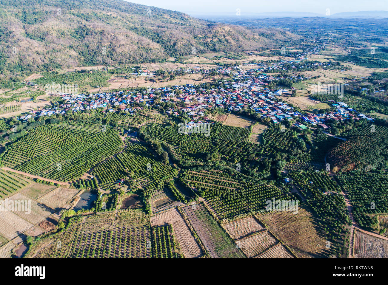 aerial view of village landscape Stock Photo - Alamy