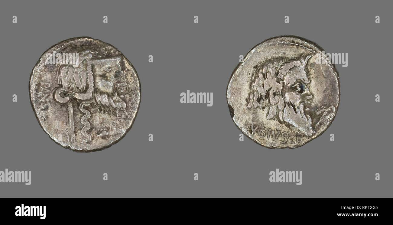 Denarius (Coin) Depicting the Satyr Silenus - 90 BC - Roman - Artist ...