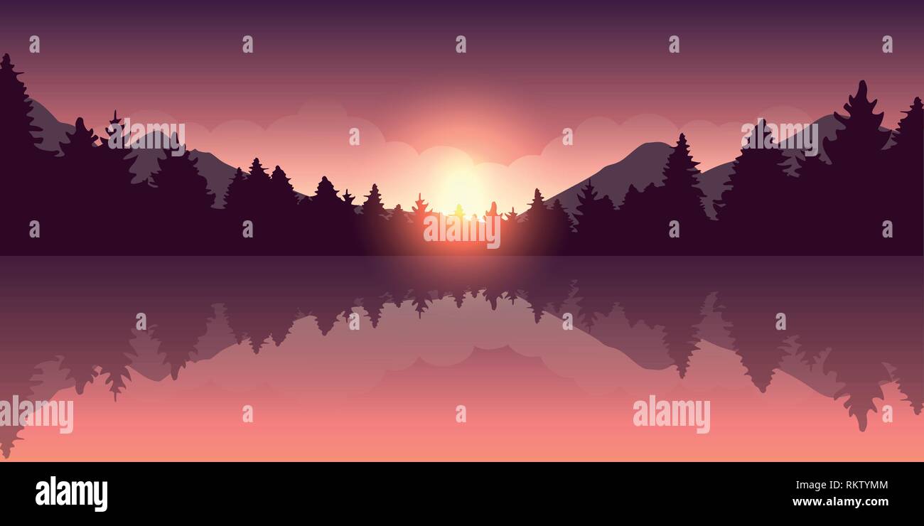 Beautiful lake reflections Stock Vector Images - Alamy