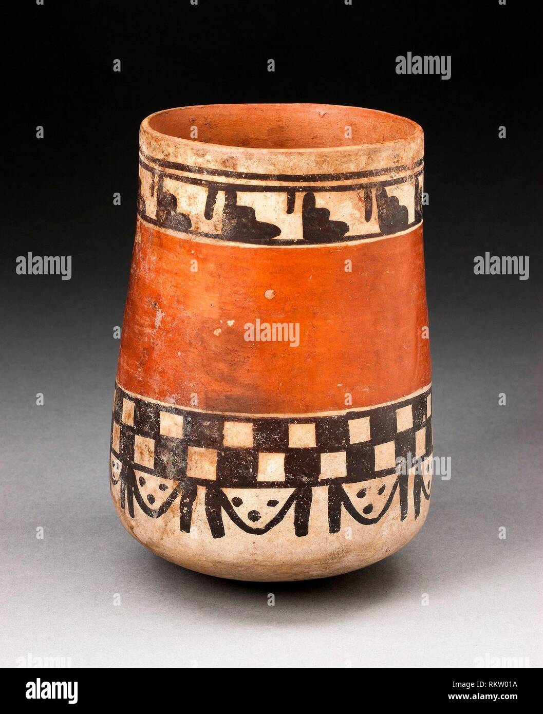 Beaker with Bands of Geometric Motifs - 180 B.C./A.D. 500 - Nazca South ...