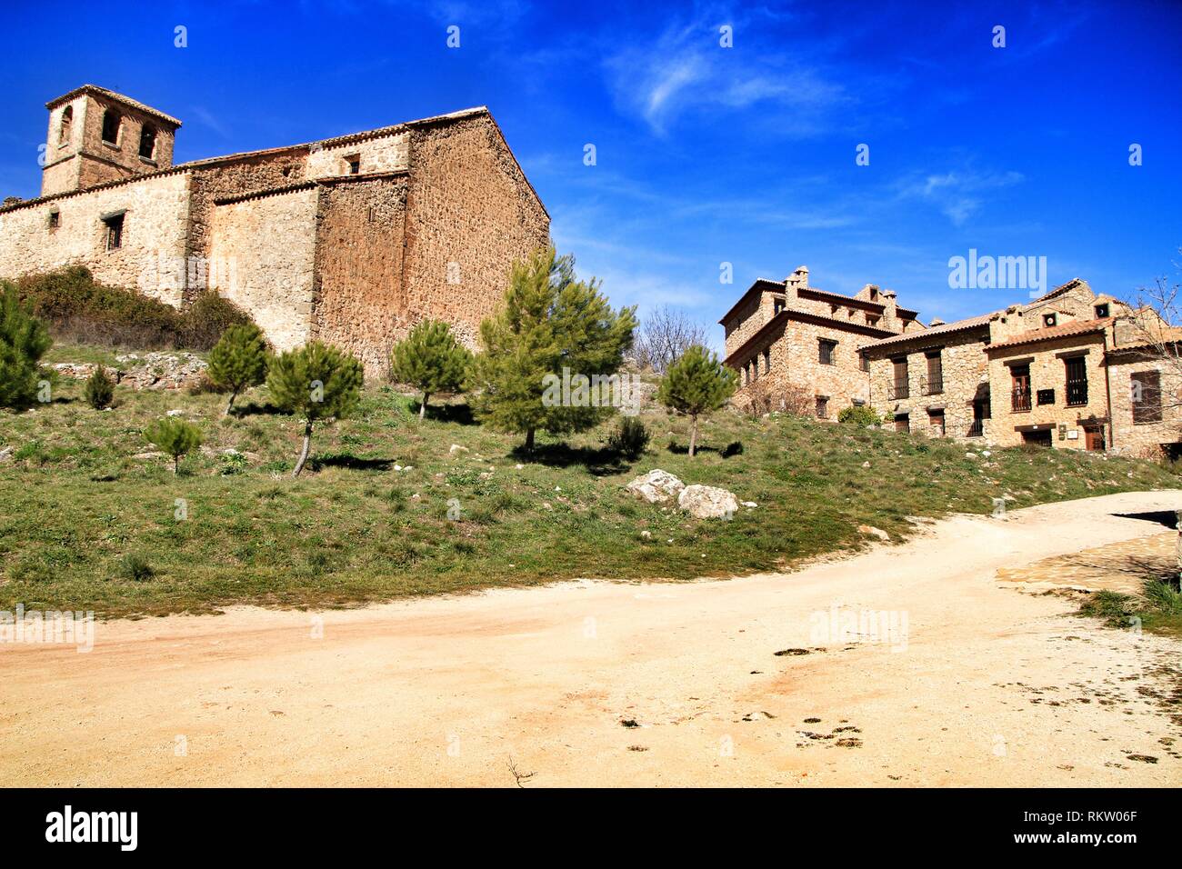 Old stone facades and streets in Riopar Viejo village, Castilla La ...