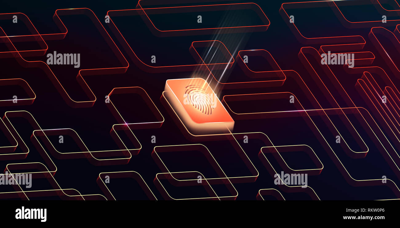 Biometric Verification theme , Info graphic banner background Stock ...