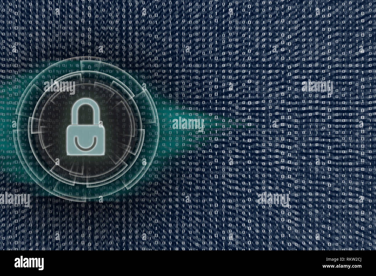 white padlock icon protected data privacy in internet environment ...