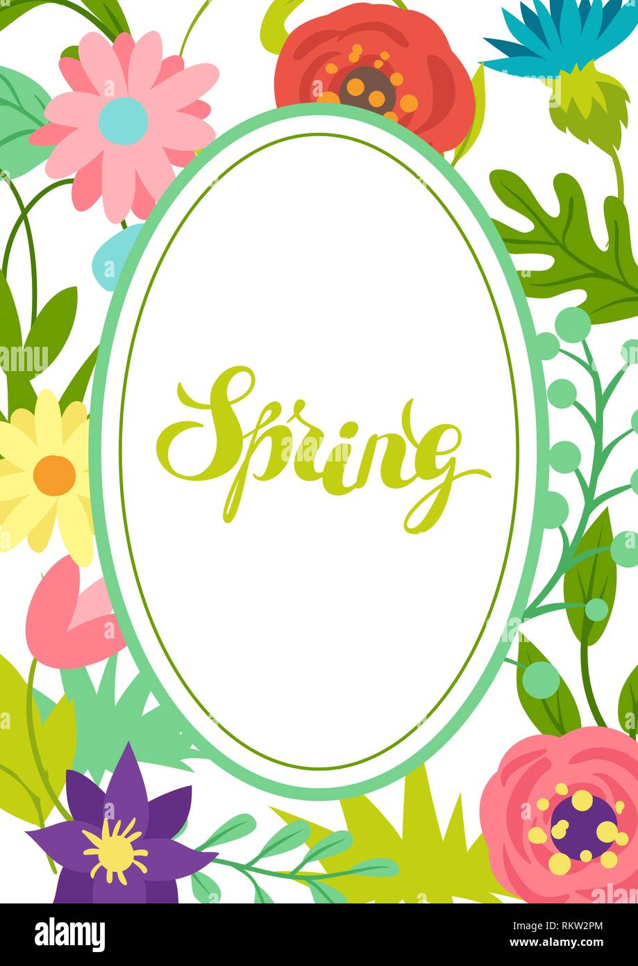 Frame with spring flowers Stock Vector Image & Art - Alamy