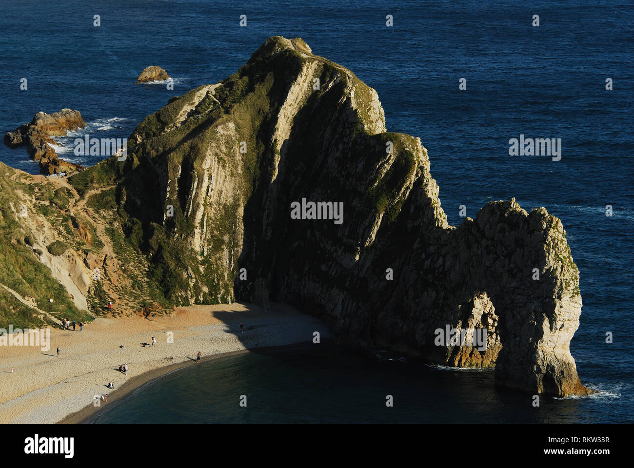 View of Durdle Door from Bat's Head cliff. Dorset, UK September Stock ...