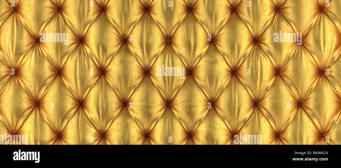 golden tufted background 3d rendering image Stock Photo - Alamy