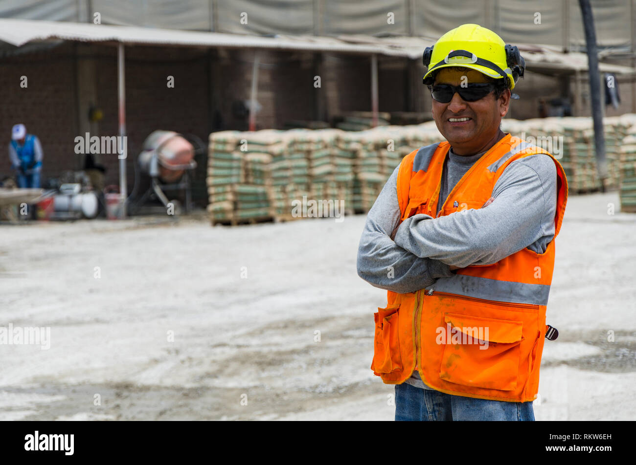 Portrait Of Construction Worker On Building Site Stock Photo - Alamy