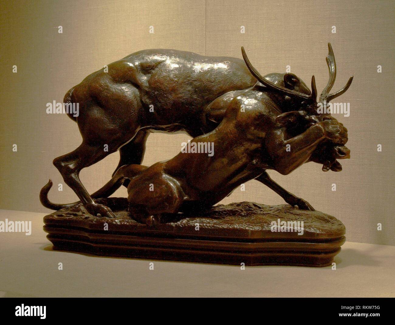 Panther Seizing a Stag - modeled c. 1833 (cast 1889) - Antoine Louis ...