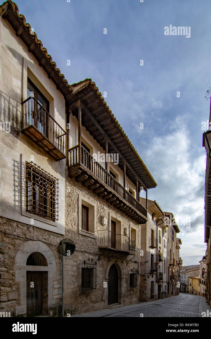 Cuenca, Spain; February 2017: streets of the historic center of the ...