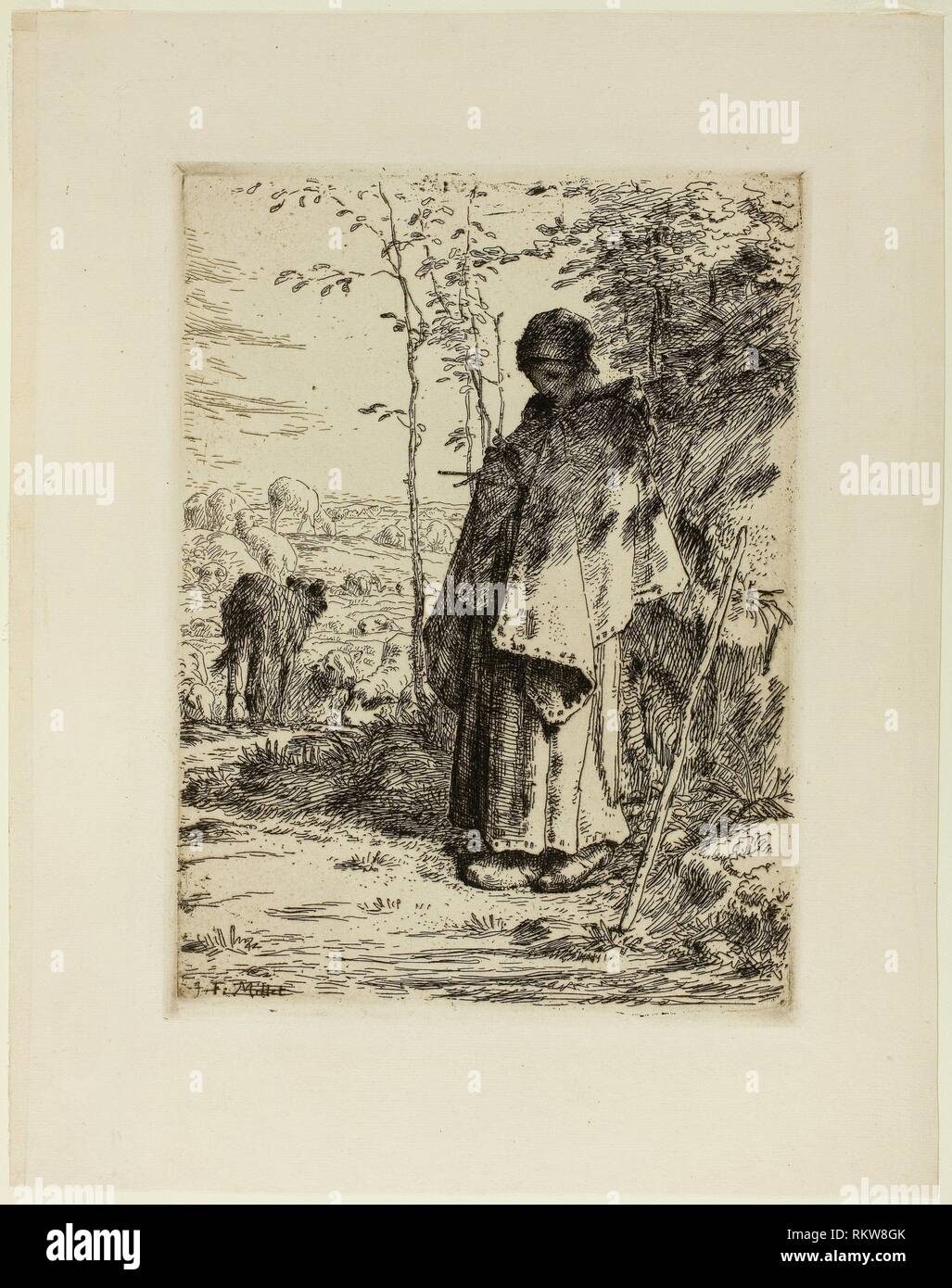 Etching by jean francois millet hi-res stock photography and images - Alamy