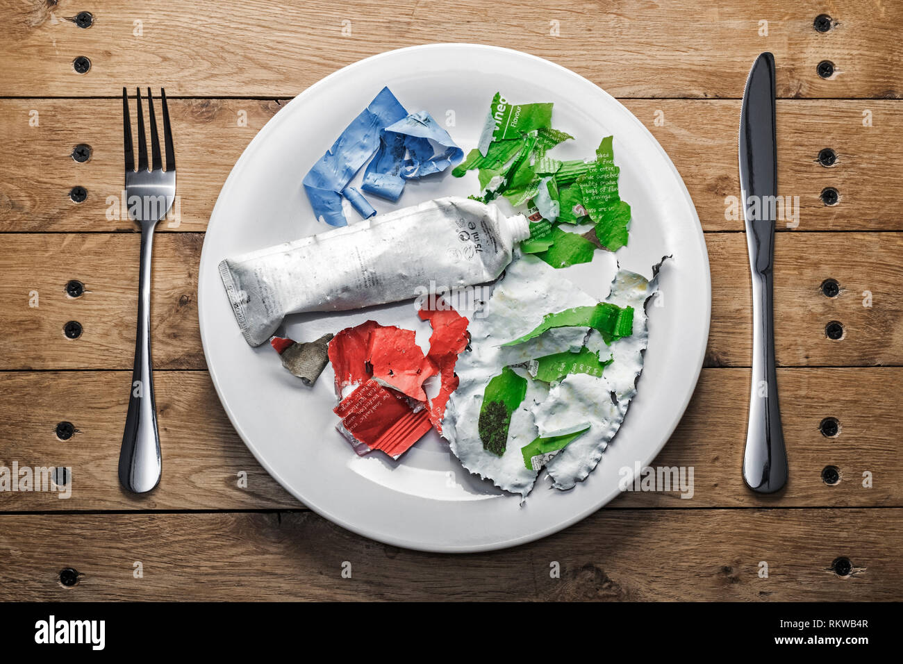 A meal consisting of plastic waste Stock Photo - Alamy