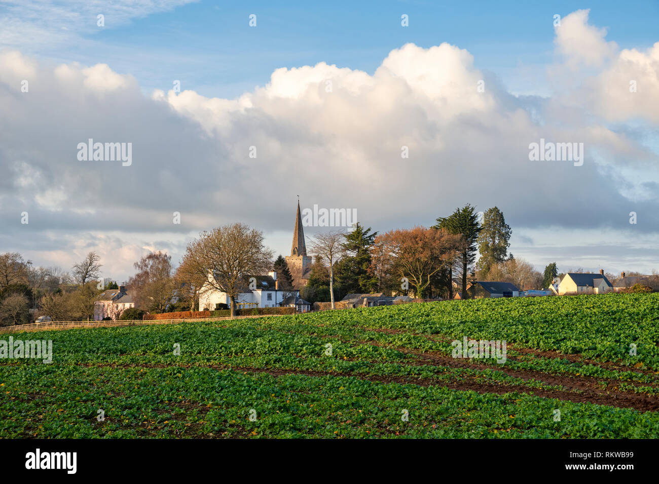 The village of Trellech Stock Photo - Alamy