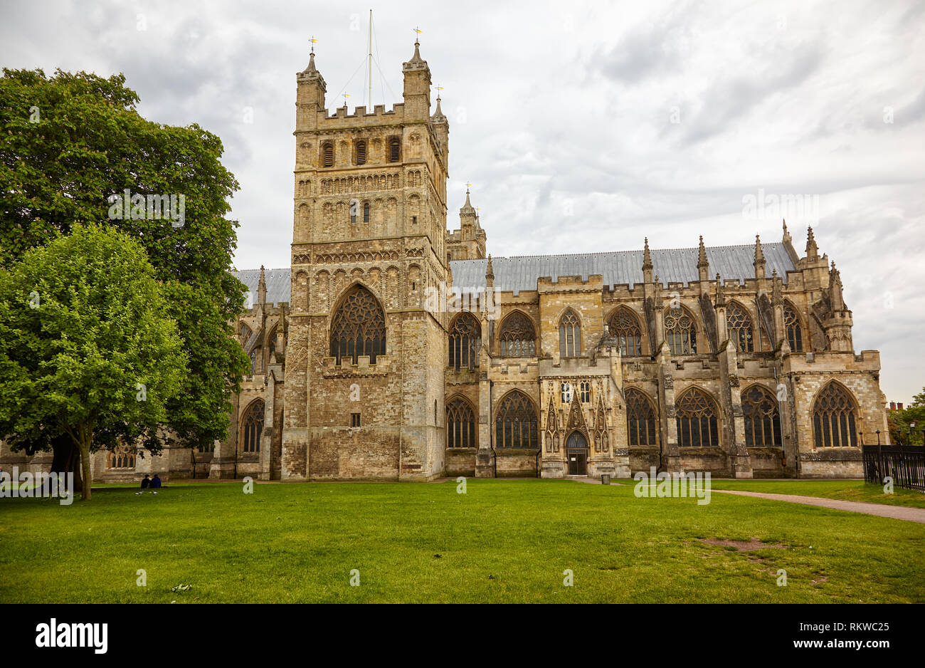 The view of the north side of Exeter Cathedral (Cathedral Church of ...