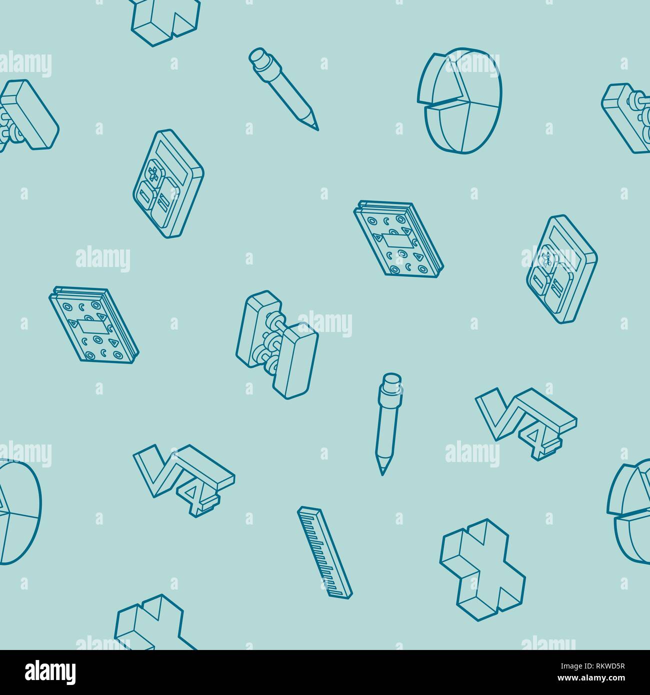 Algebra outline isometric pattern . Mathematical science. Education and ...