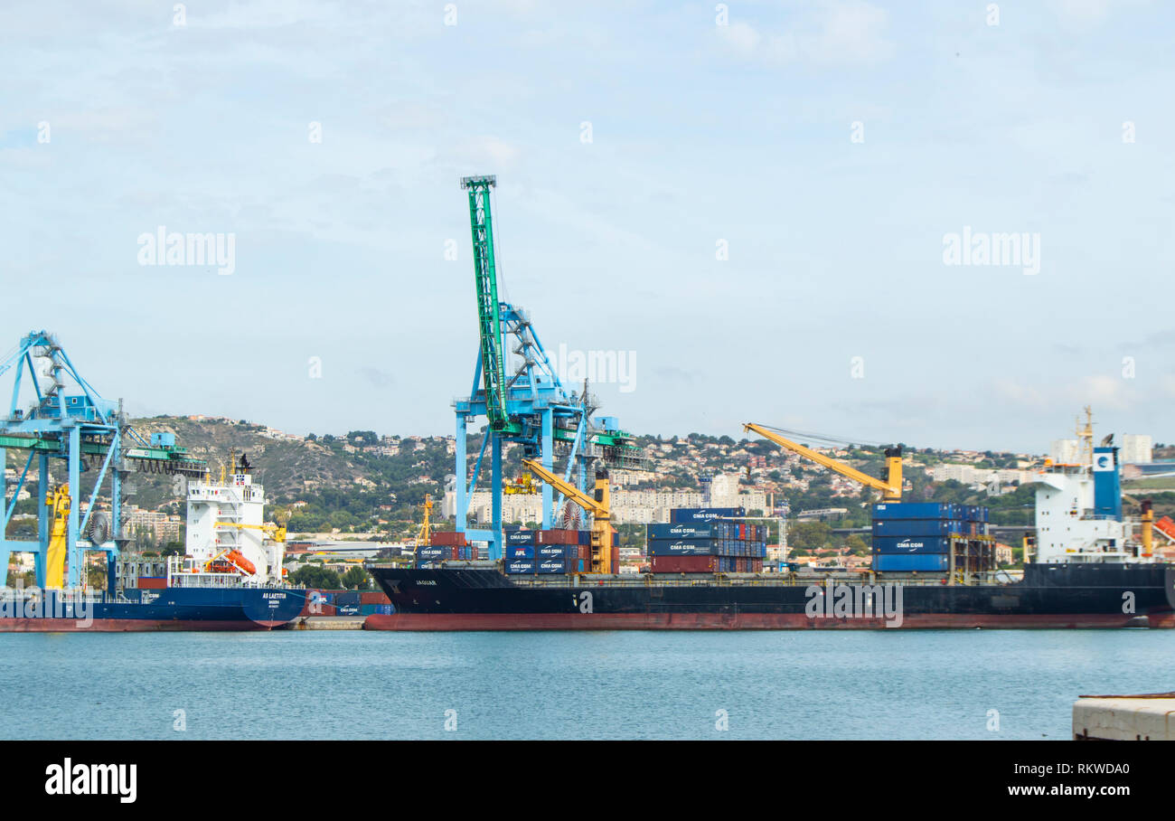 Marseille container ship hi-res stock photography and images - Alamy