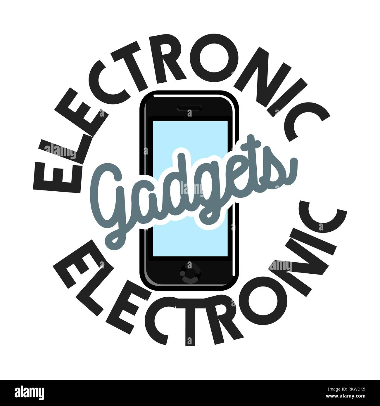 Color vintage electronic gadgets emblem. Vector illustration, EPS 10 ...