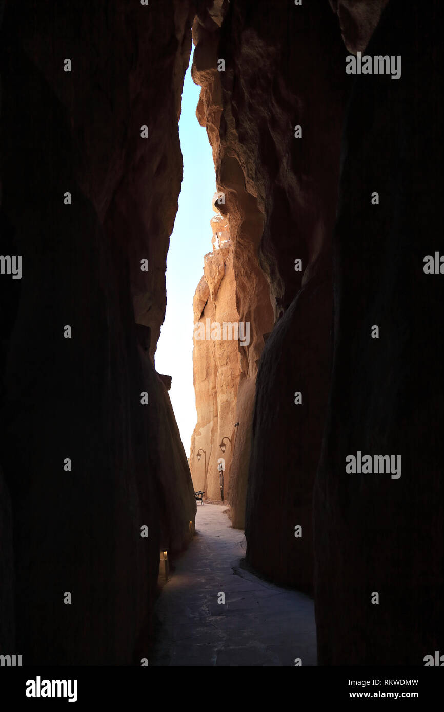 Inside looking out in the Al Qara caves in Saudi Arabia Stock Photo - Alamy