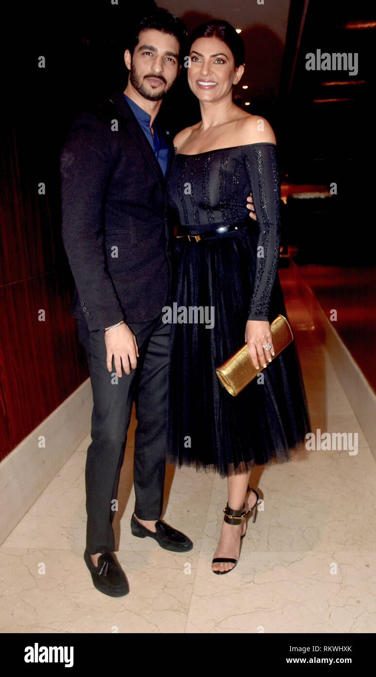 Mumbai, India. 11th Feb, 2019. Actress Sushmita Sen (R) with boyfriend ...