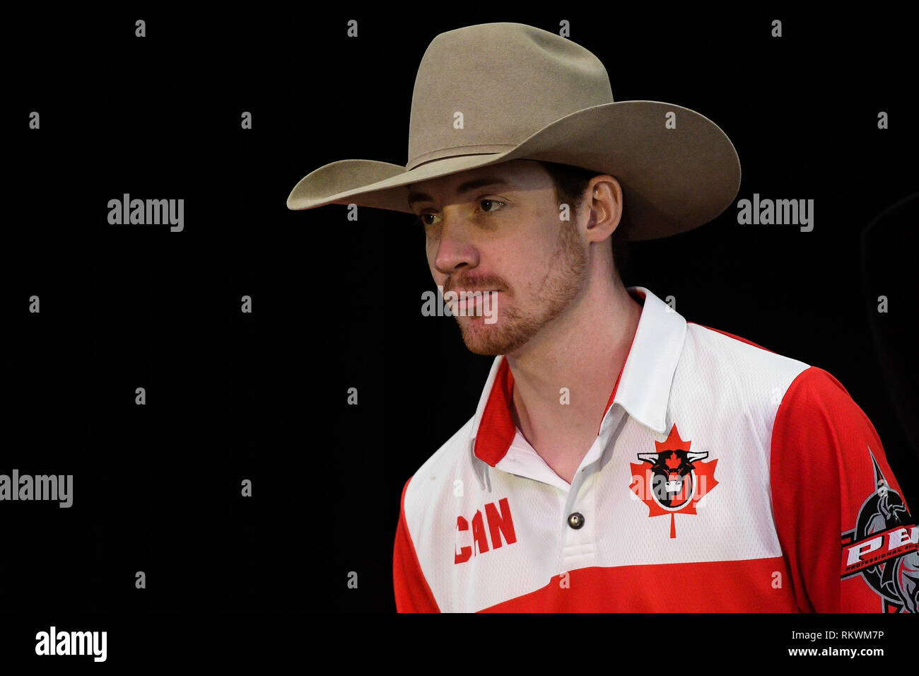 Arlington, Texas, USA. 10th Feb, 2019. TANNER BYRNE from Canada is ...