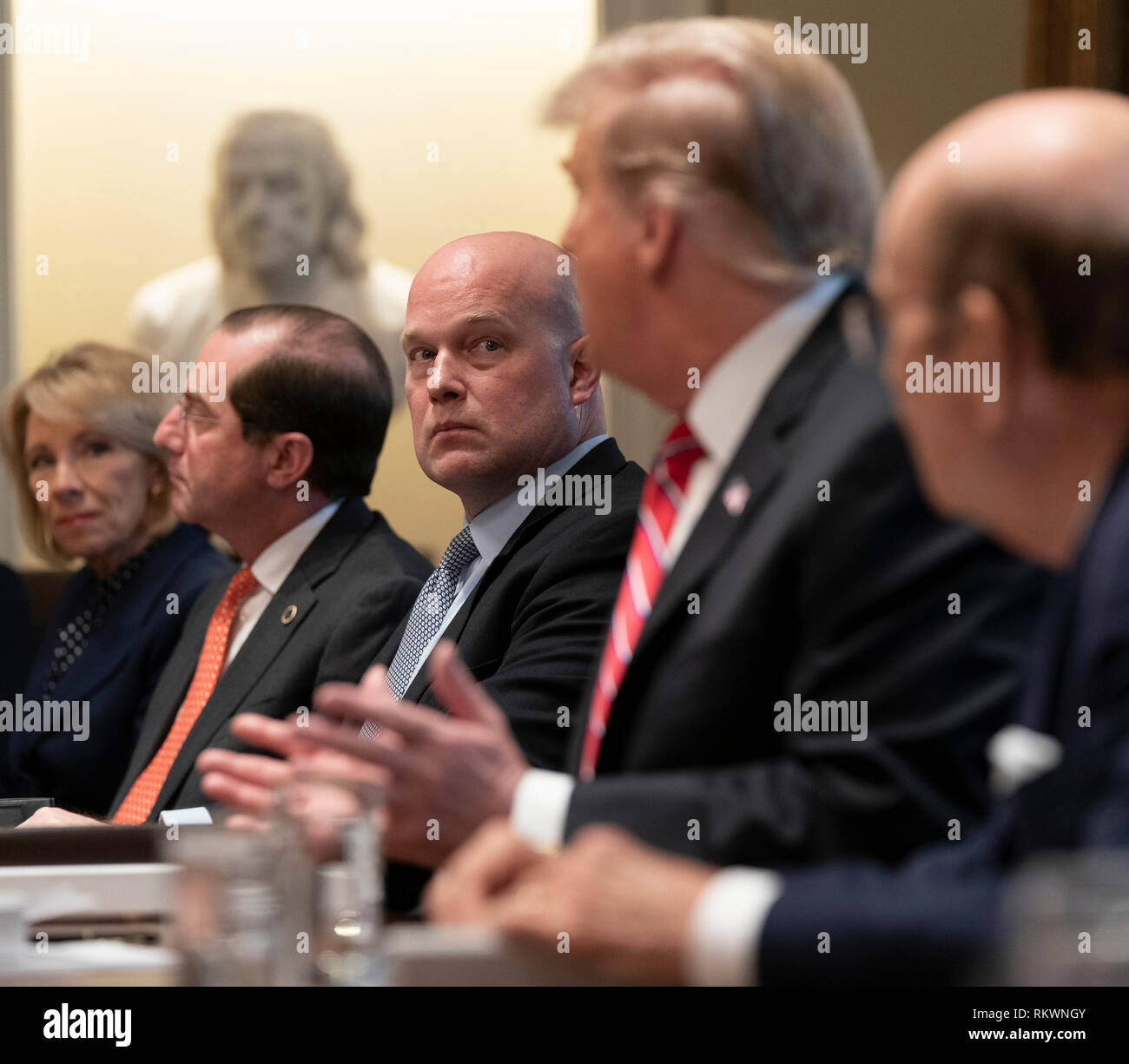 Acting Attorney General Matthew G. Whitaker(center) attends a Cabinet ...