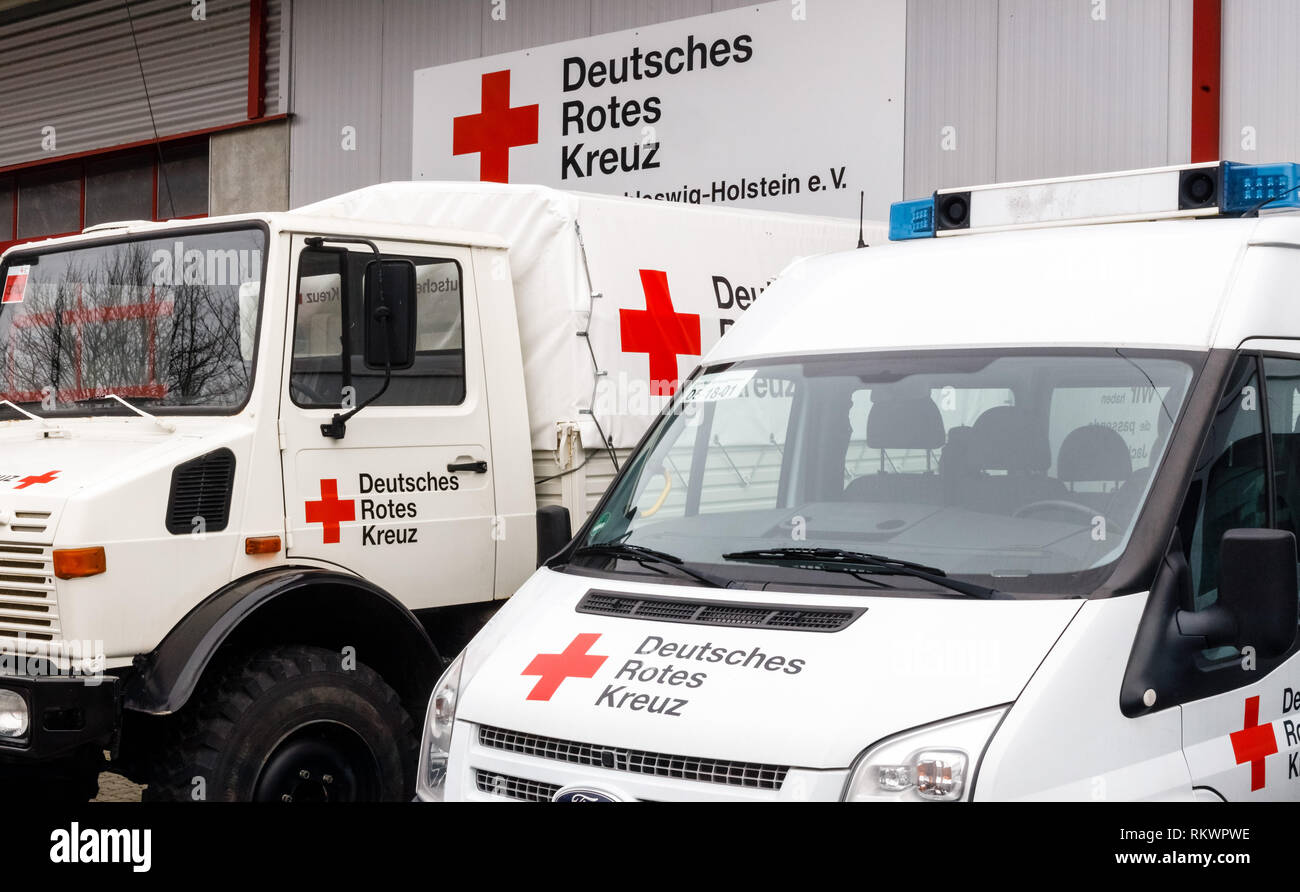 Raisdorf, Germany. 04th Feb, 2019. Various types of emergency vehicles ...