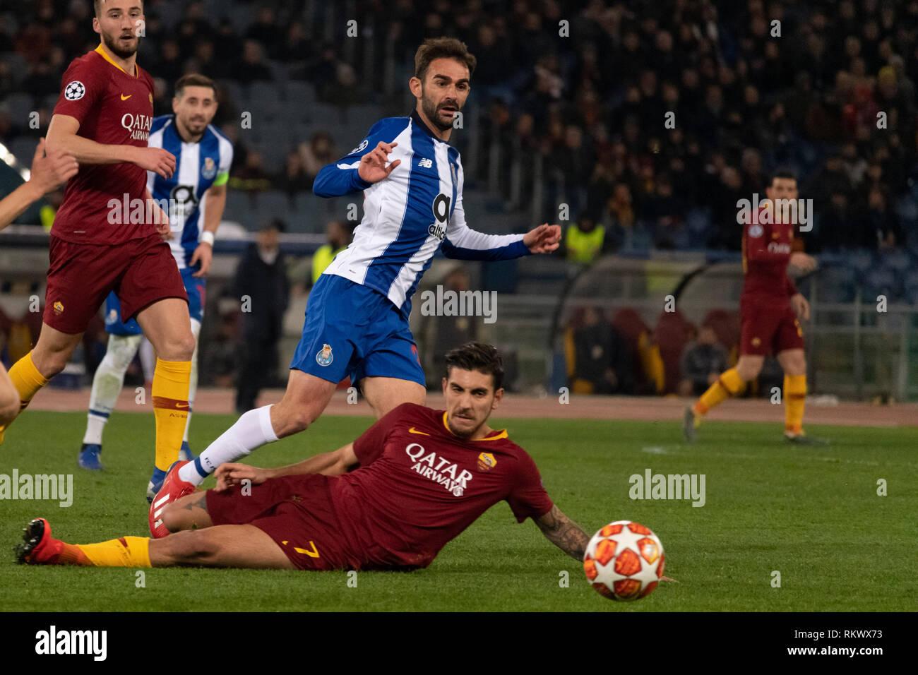 Adrian lopez alvarez porto lorenzo pellegrini roma hi-res stock ...