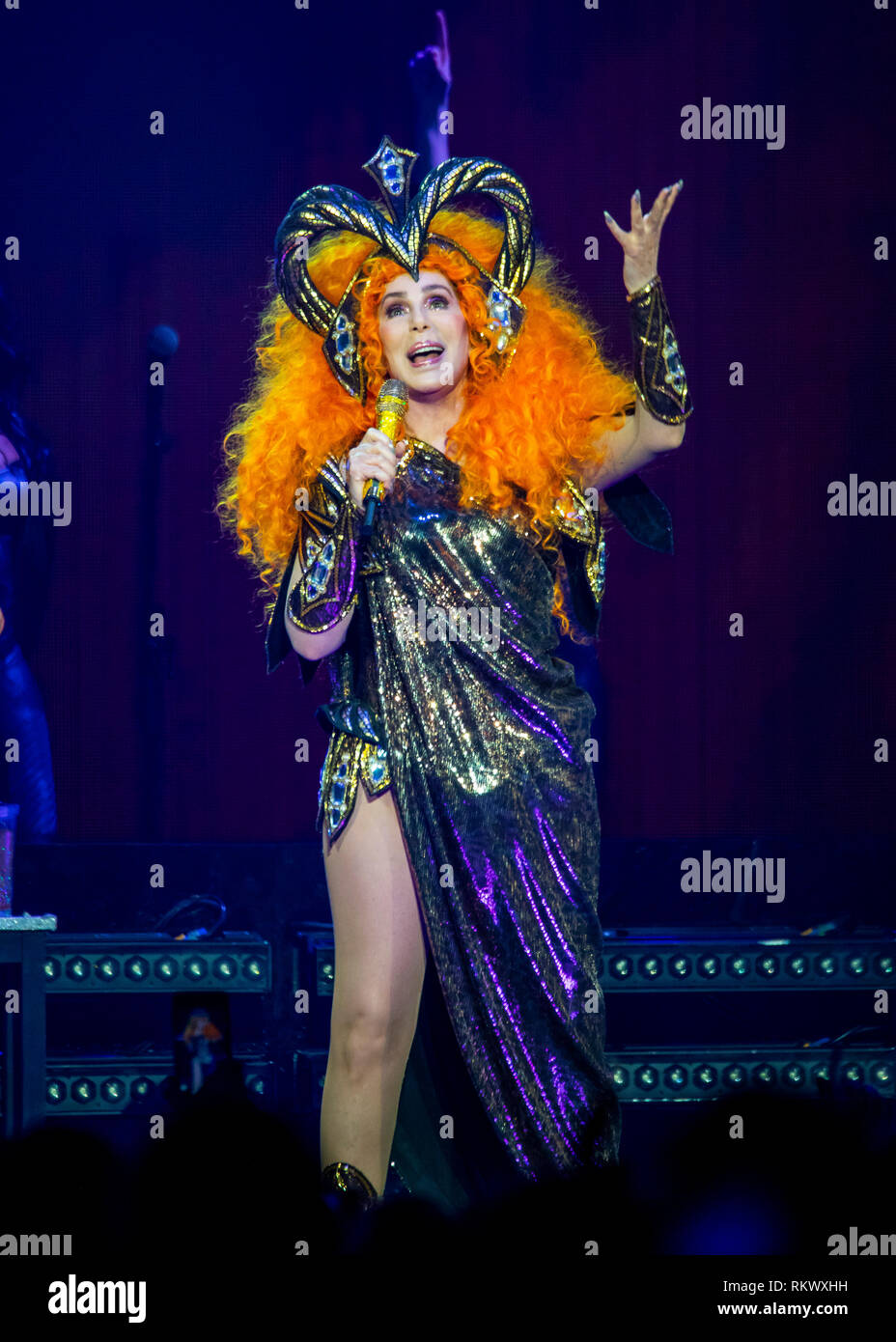 DETROIT, MI - FEBRUARY 12: Cher performs during her 'Here We Go Again ...