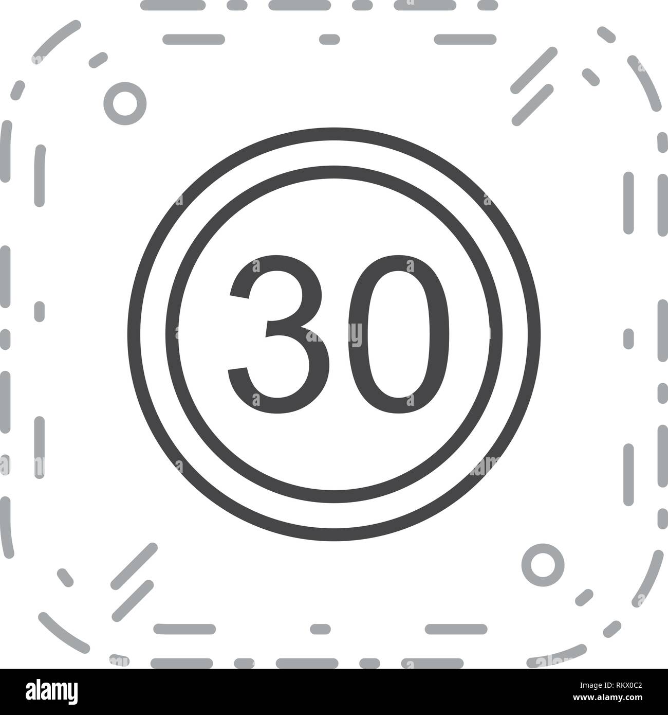 Vector Speed limit 30 Icon Sign Icon Vector Illustration For Personal ...
