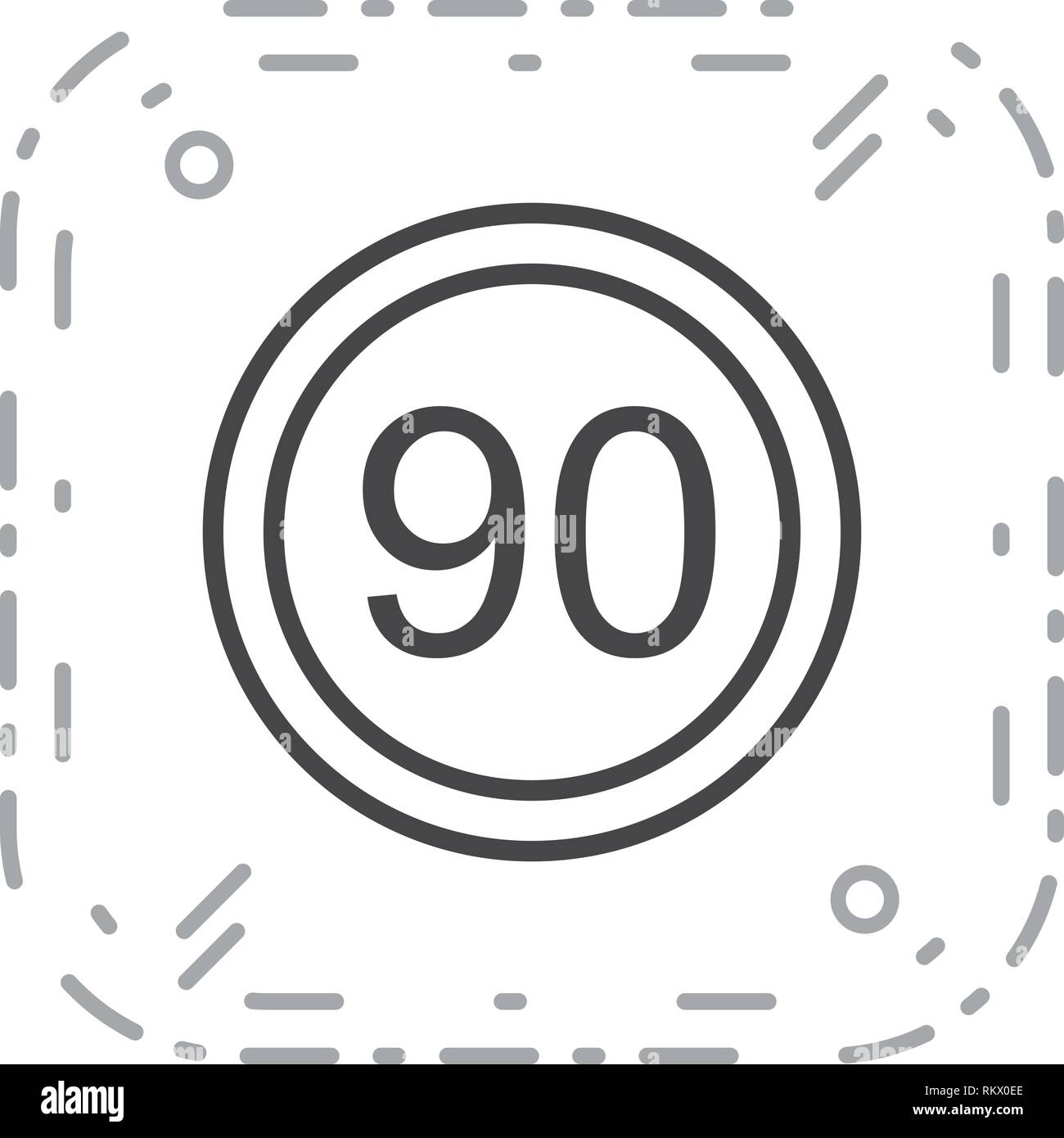 Vector Speed limit 90 Icon Sign Icon Vector Illustration For Personal ...