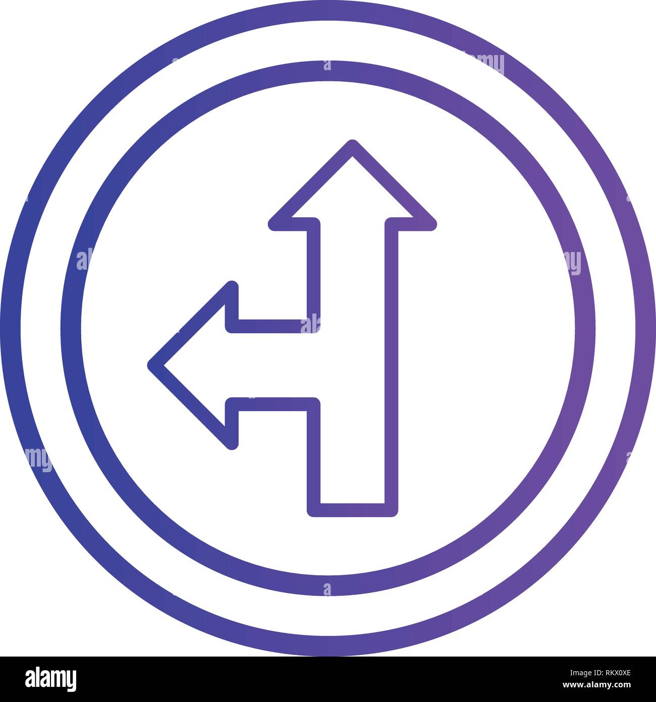 Vector Go straight or left Icon Sign Icon Vector Illustration For ...