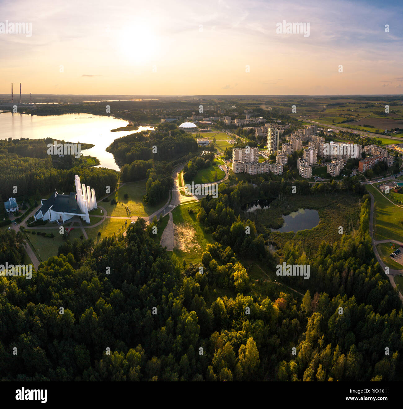 Aerial Panorama of Elektrenai City, Lithuania Stock Photo - Alamy