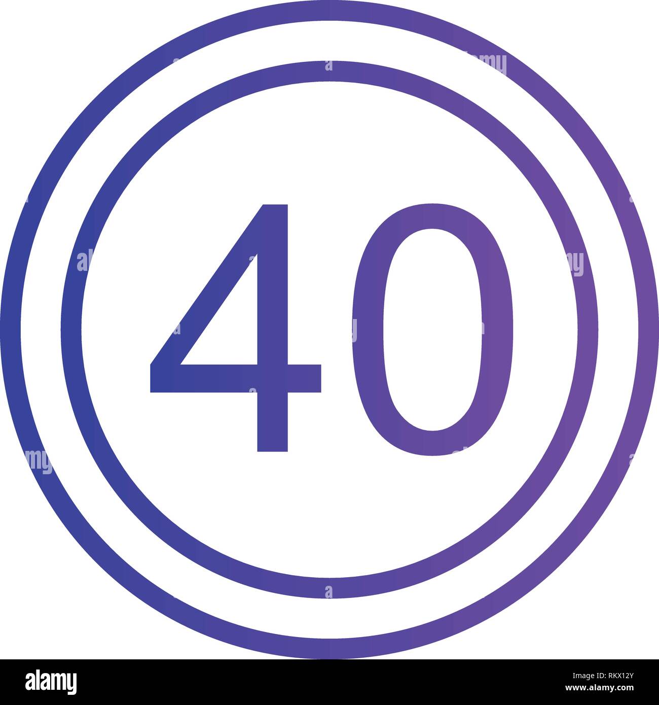 Vector Speed limit 40 Icon Sign Icon Vector Illustration For Personal ...