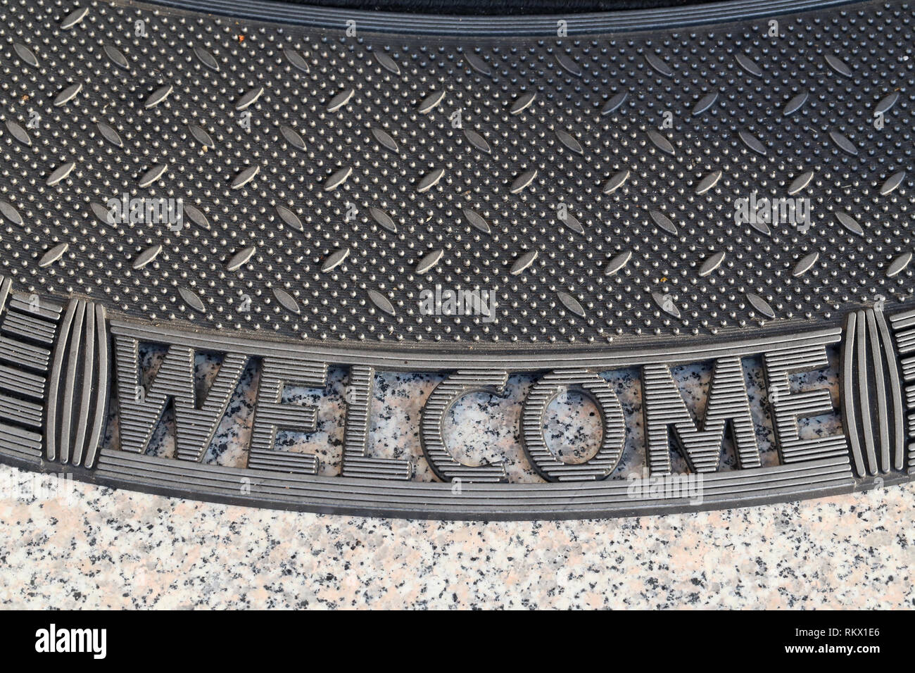Welcome Carpet at the entrance of the house Stock Photo - Alamy