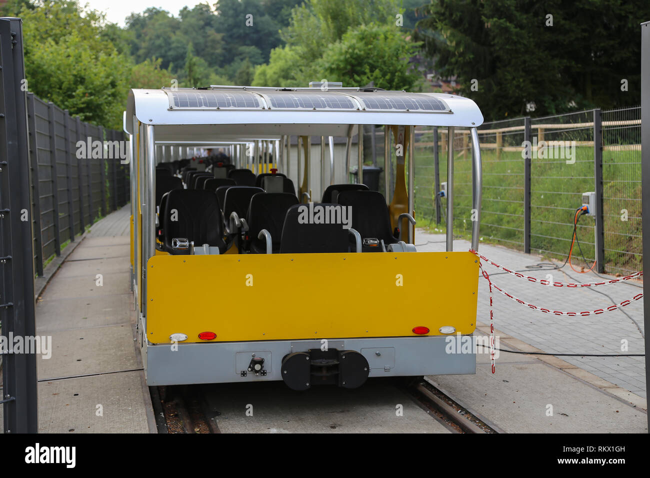 The solar powered Railcar and pedal control Stock Photo - Alamy