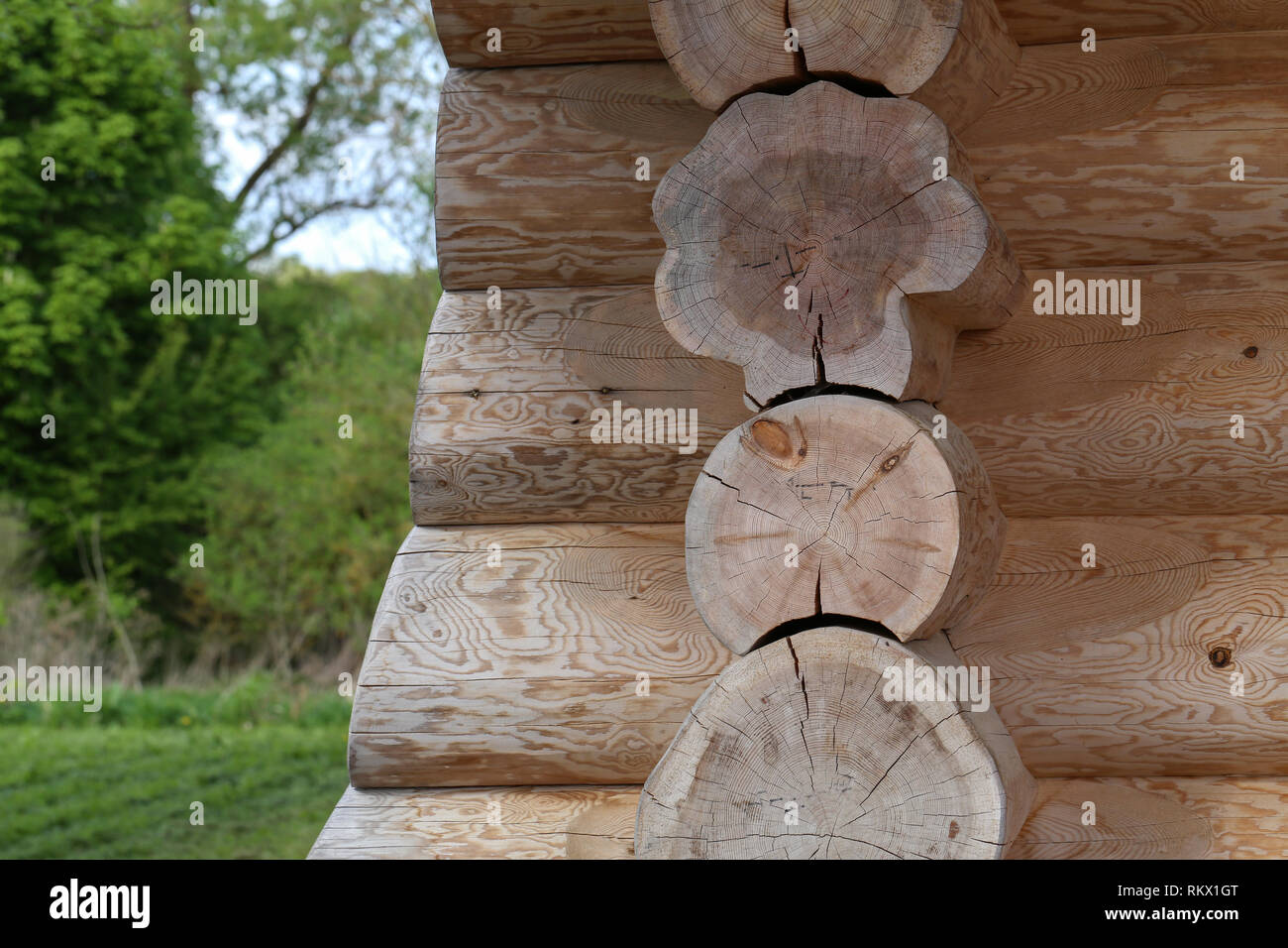 Log cabin home / Wall of house from logs Stock Photo - Alamy