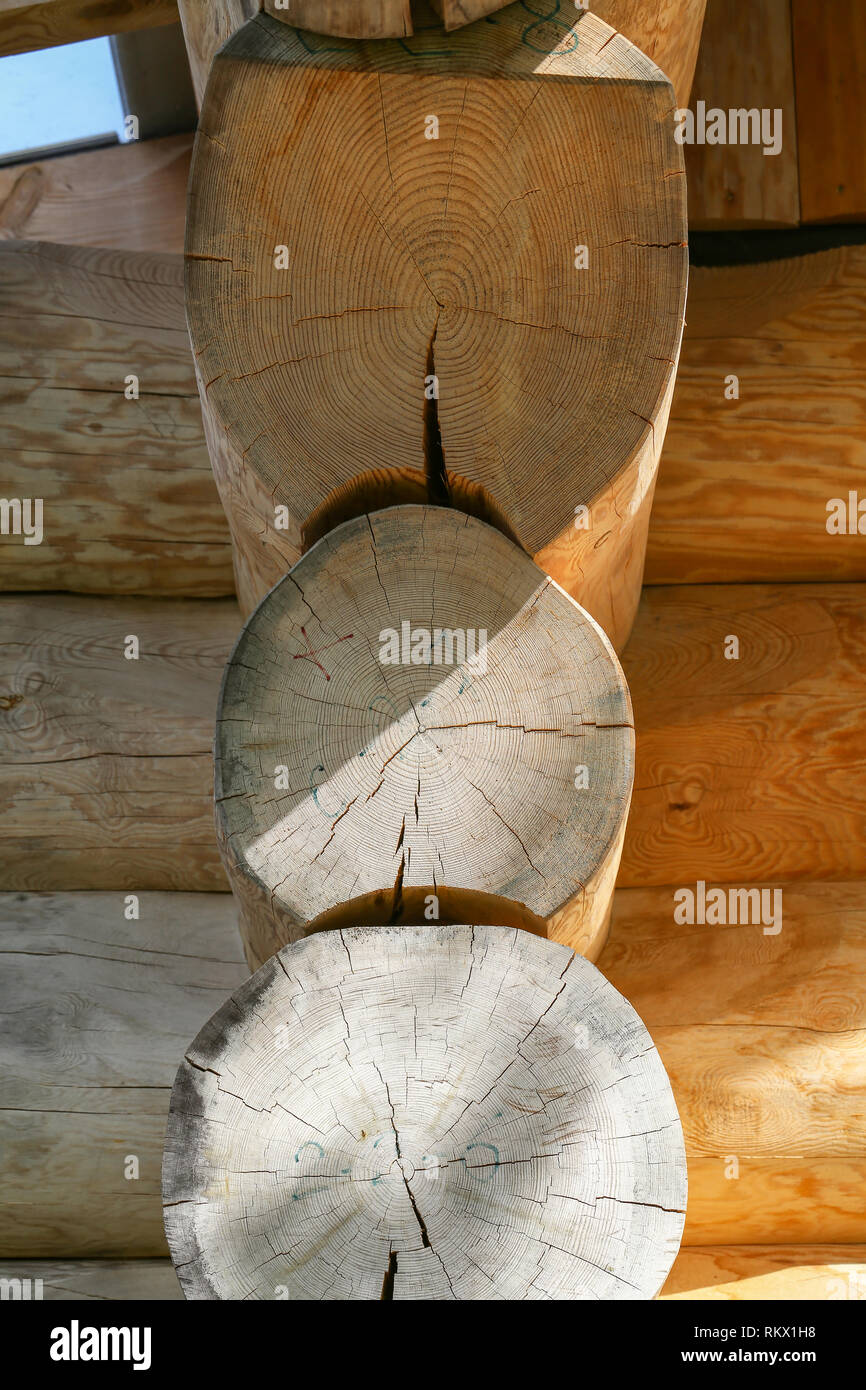 Log cabin home / Wall of house from logs Stock Photo - Alamy