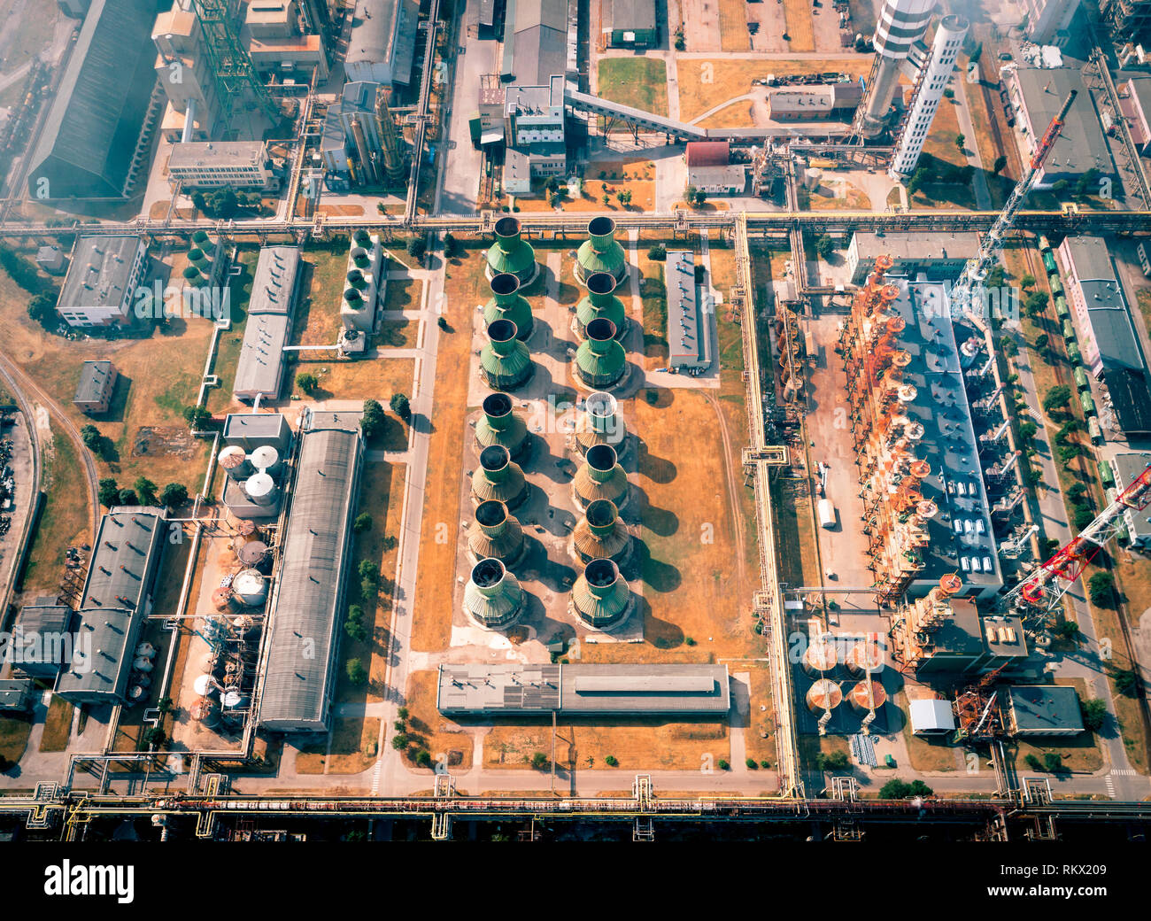 Industrial Factory, Power Plant, Aerial View Stock Photo - Alamy
