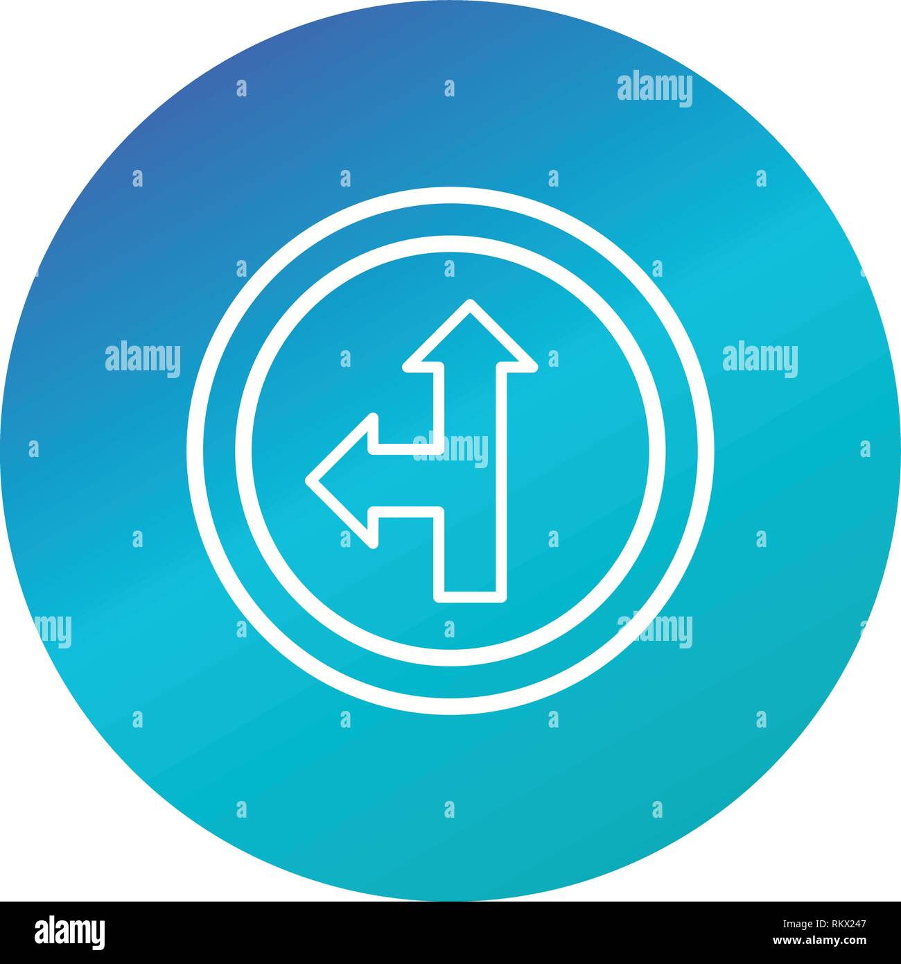 Vector Go straight or left Icon Sign Icon Vector Illustration For ...