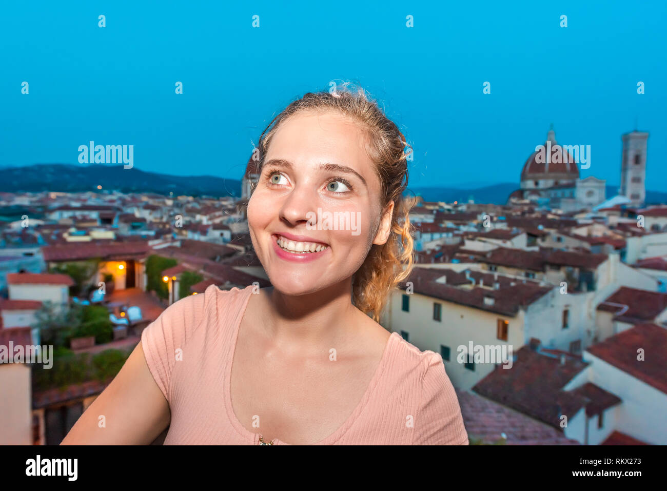 Firenze or Florence, Italy historic city with church duomo famous ...