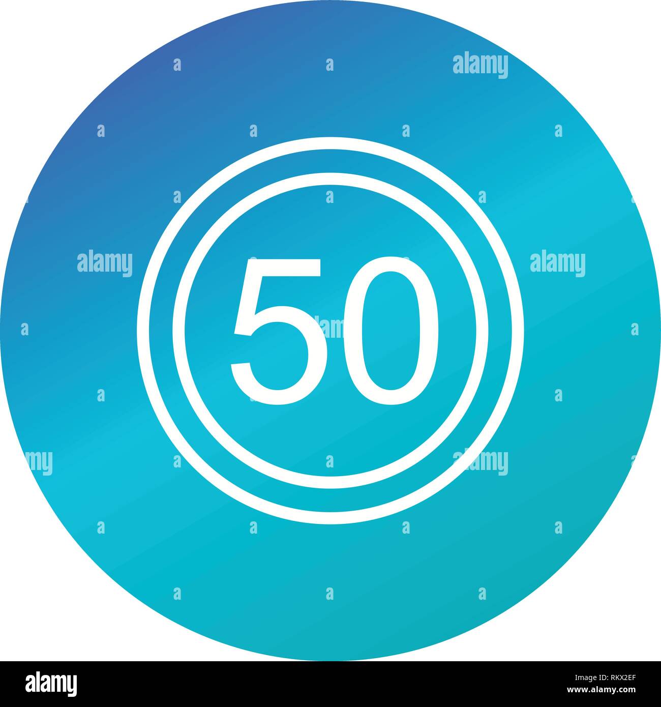 Vector Speed limit 50 Icon Sign Icon Vector Illustration For Personal ...