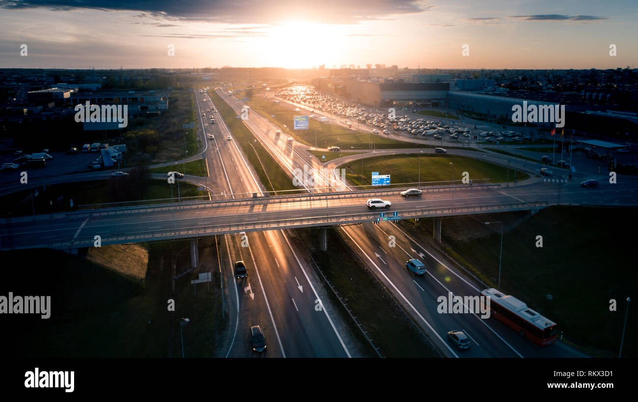 Aerial city sunset hyperlapse hi-res stock photography and images - Alamy