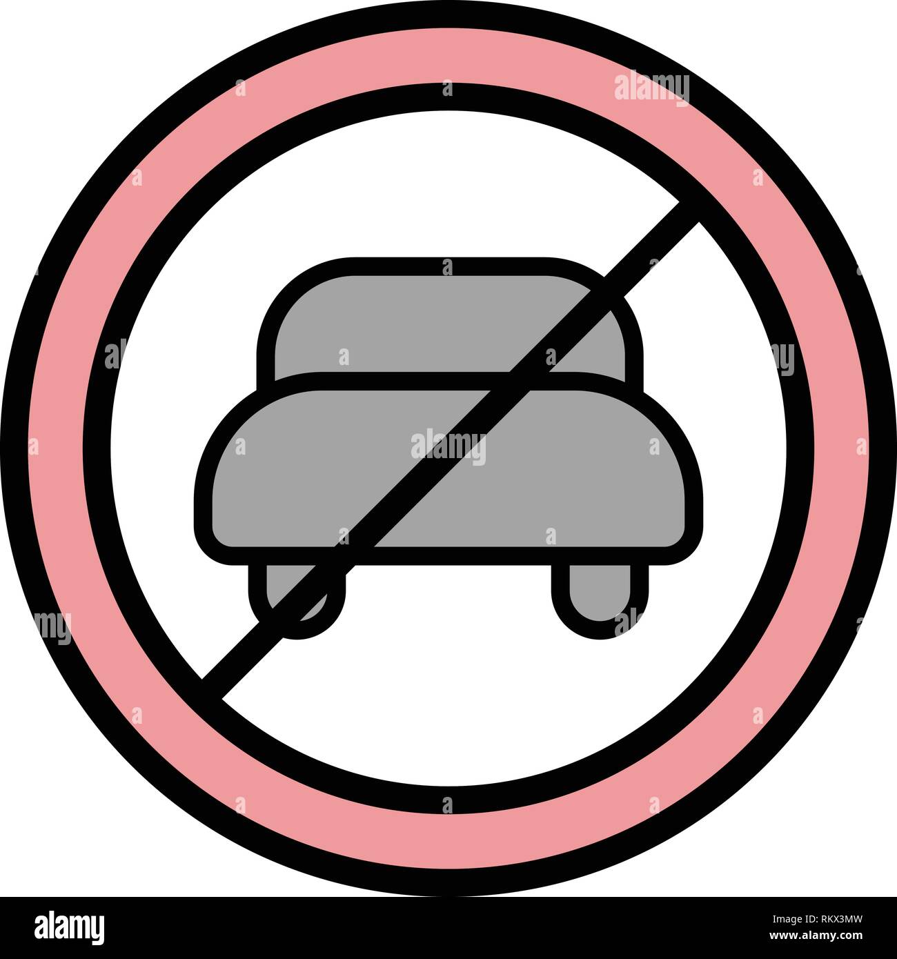 Vector No entry for motor vehicle Icon Sign Icon Vector Illustration ...