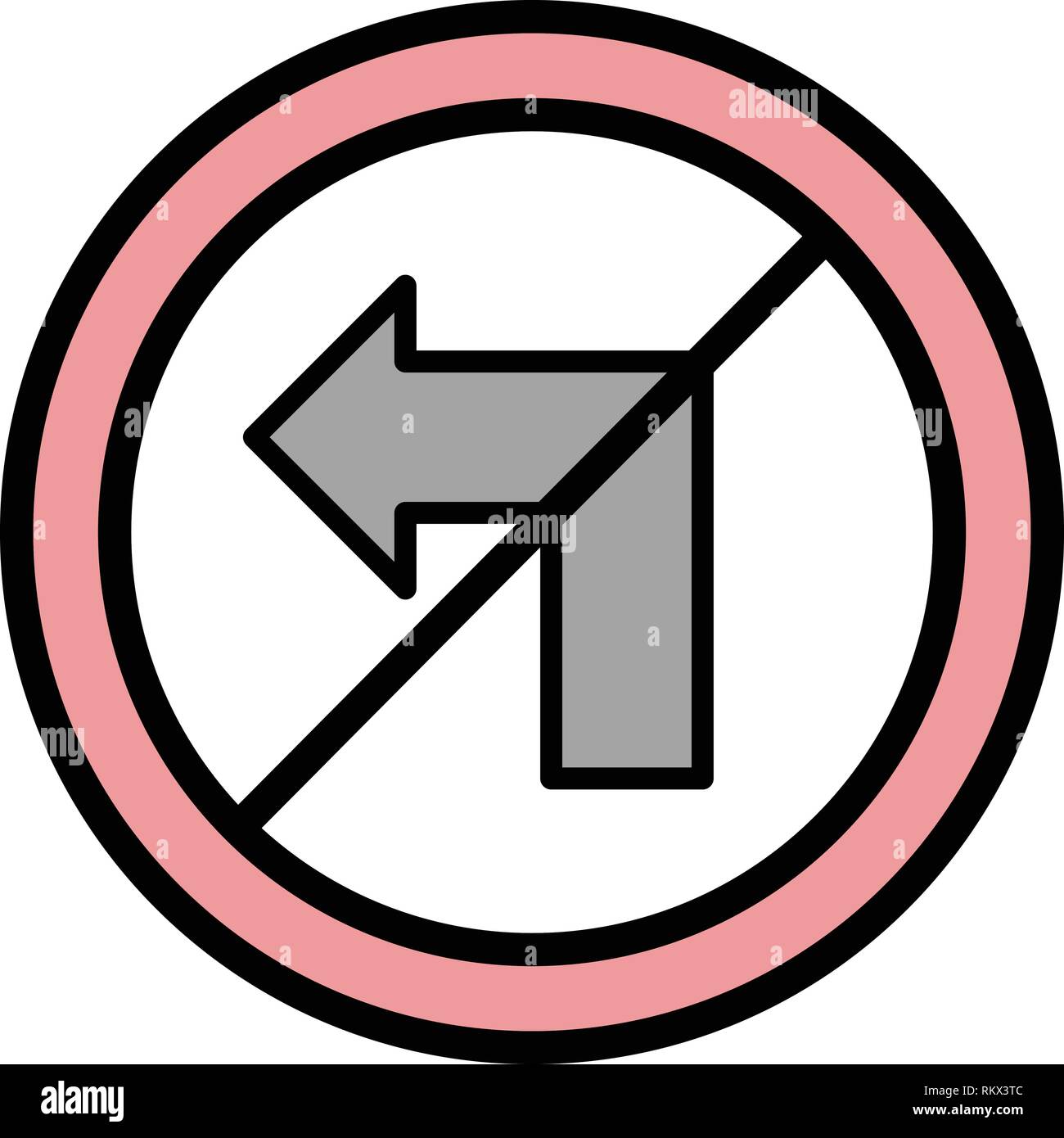 Vector No left turn Icon Sign Icon Vector Illustration For Personal And ...