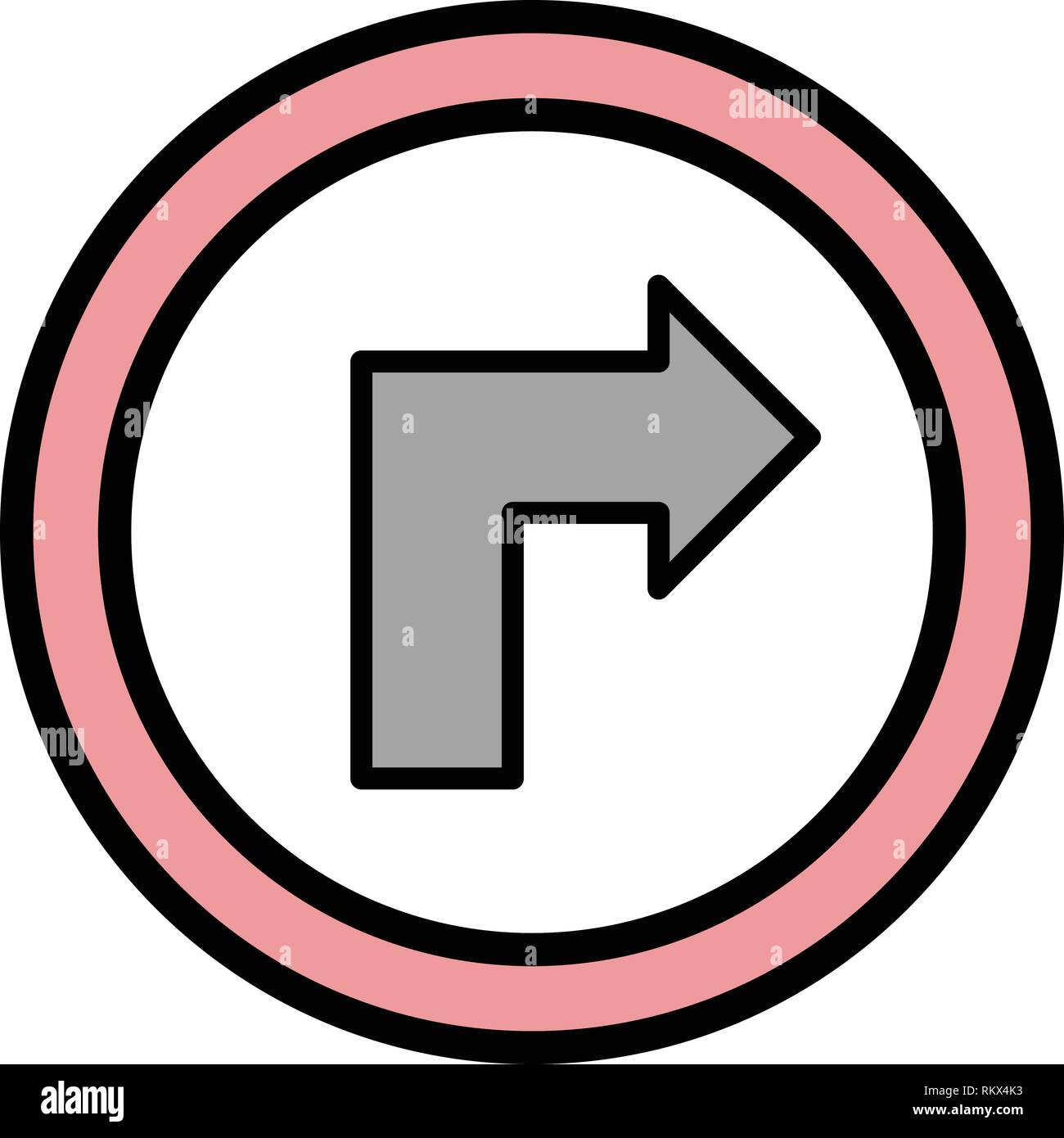 Vector Turn to the Right Icon Sign Icon Vector Illustration For ...