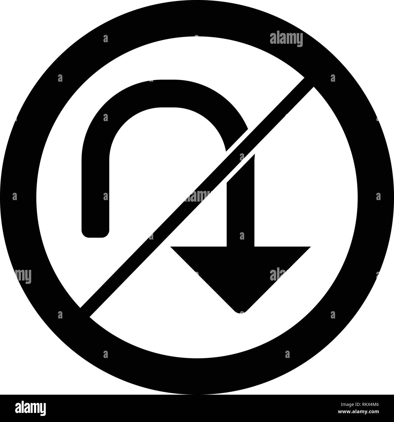 Vector No U-turn Icon Sign Icon Vector Illustration For Personal And ...