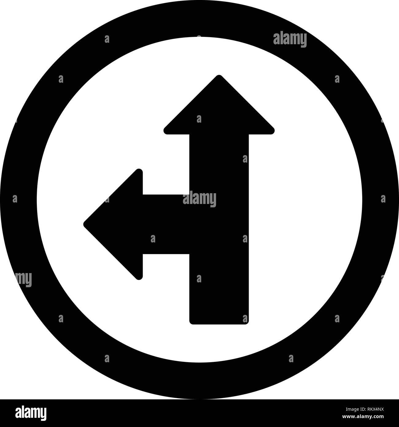 Vector Go straight or left Icon Sign Icon Vector Illustration For ...